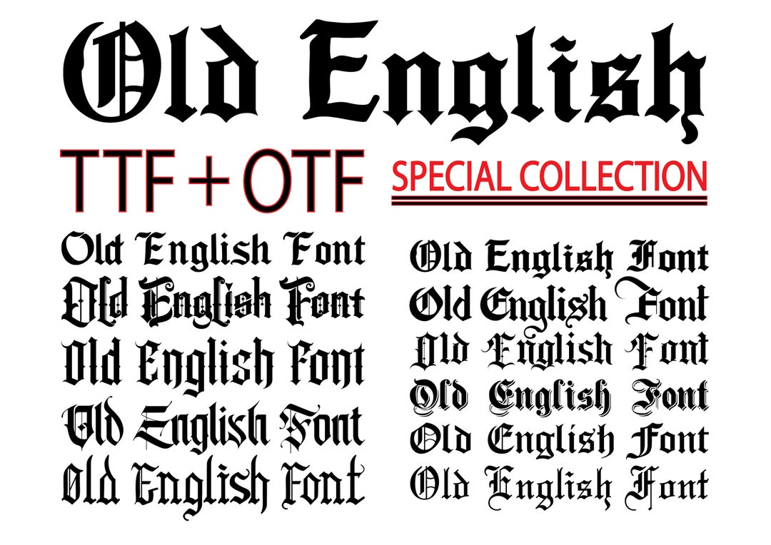 OLD ENGLISH FONT Bundle, Letters and Numbers Old English for Cricut ...