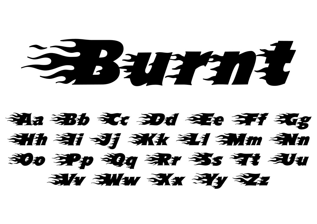 Burnt Fire Font SVG, Fire Alphabet SVG, Fire SVG, Digital Download ...