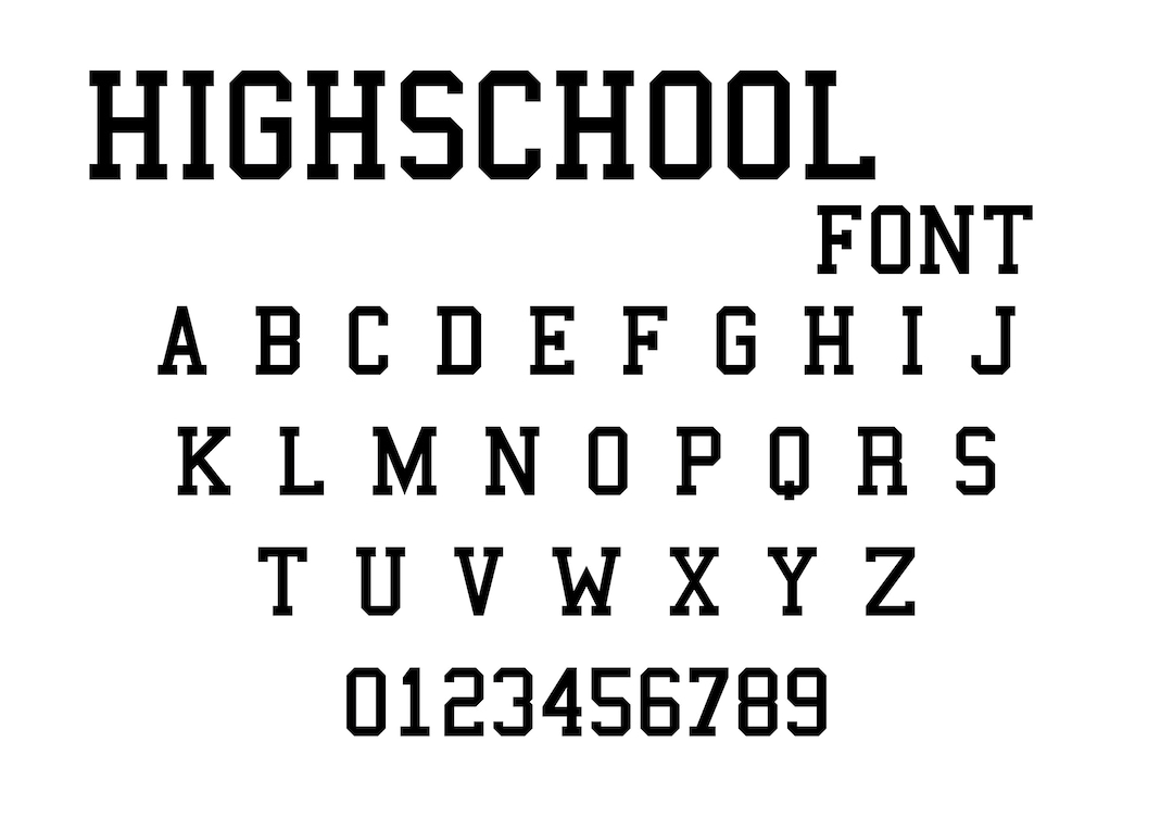 Highschool Font Svg College Font Svg Sports Font Alphabet - Etsy