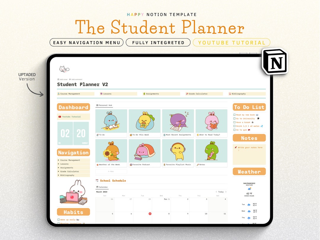 Student Planner Template Concept | Academic Planner, School Planner for ...