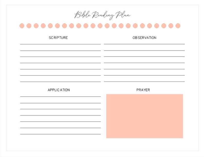 Bible and Scripture Reading Plan Study Guide Digital Printable Plan PDF ...