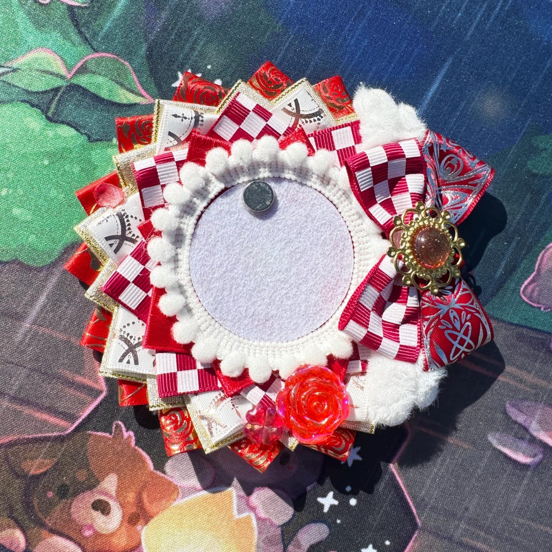 Golden Red Checkered Ita Bag Badge Rosettes, Itabag Backpack Pin ...