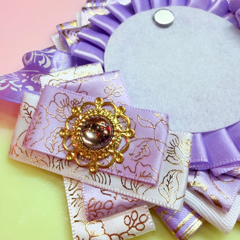 Purple Golden Bow Ita Bag Badge Rosettes, Itabag Backpack Pin ...