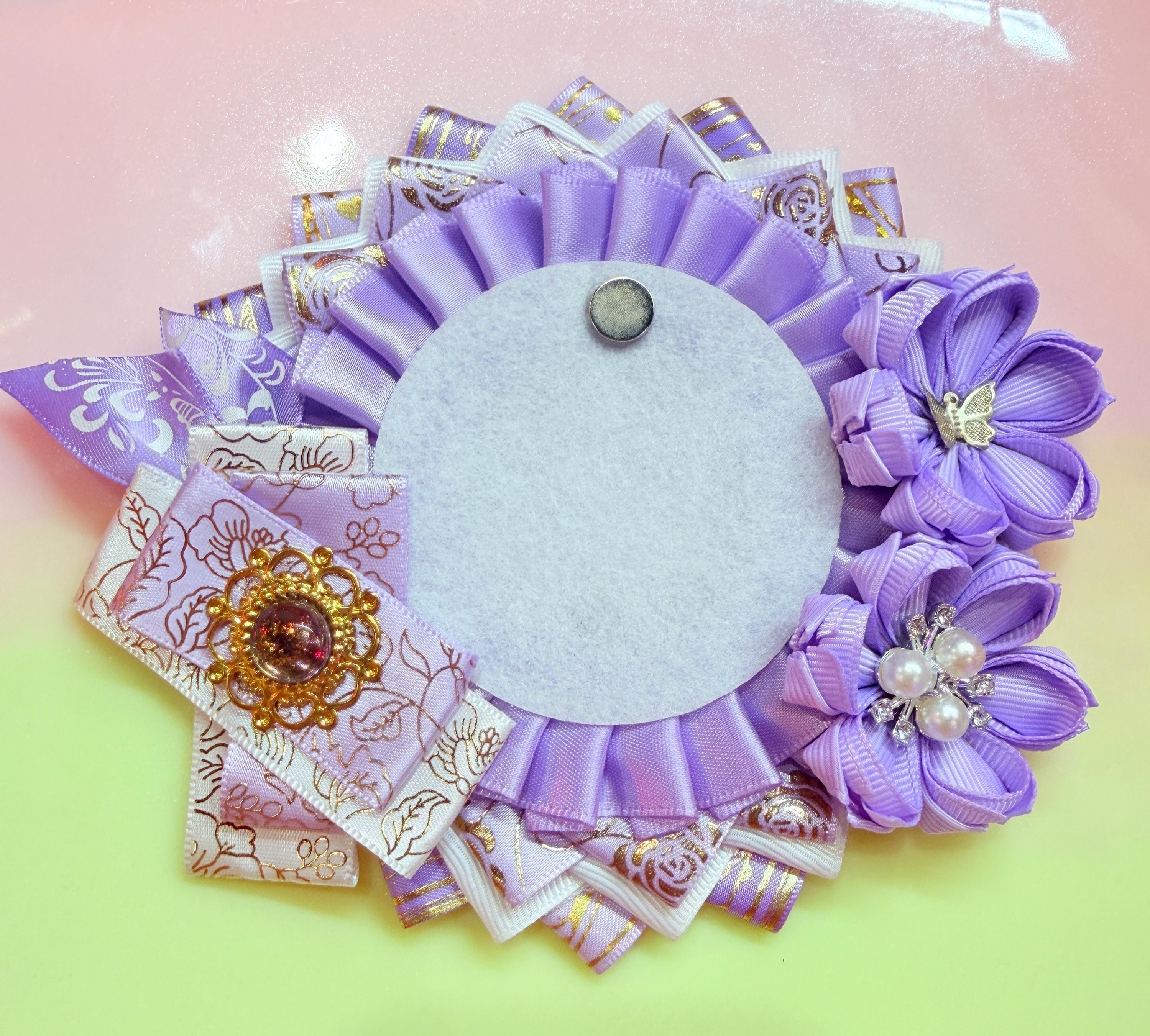 Purple Golden Bow Ita Bag Badge Rosettes, Itabag Backpack Pin ...