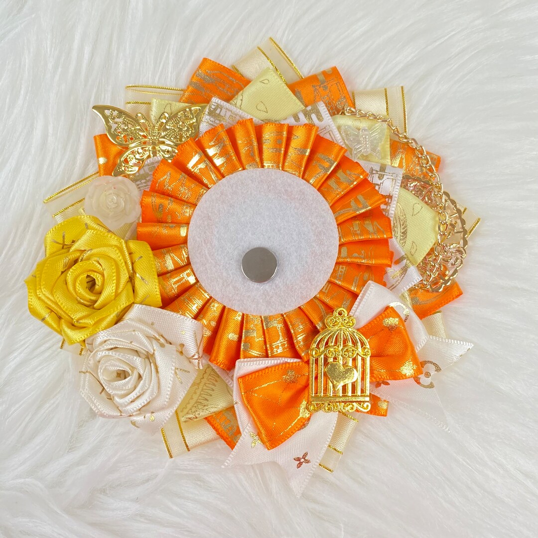 Orange Gold Ita Bag Badge Rosettes, Itabag Backpack Pin Decorations ...