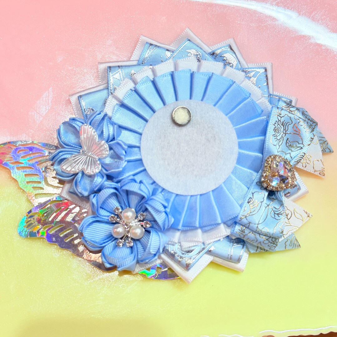 Blue Sparkle Butterfly Ita Bag Badge Rosettes, Itabag Backpack Pin ...