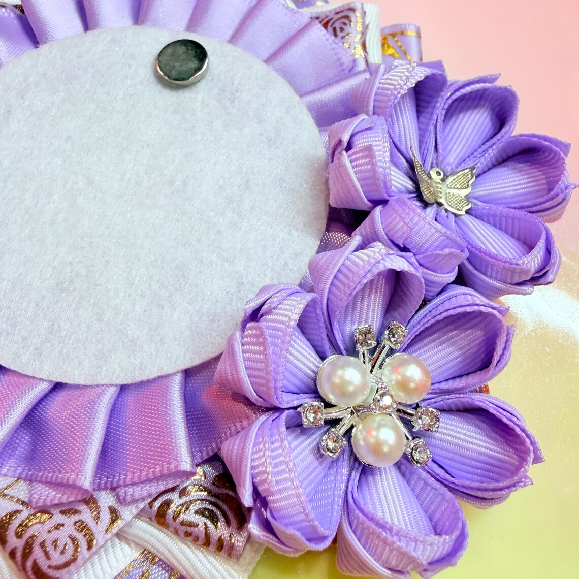 Purple Golden Bow Ita Bag Badge Rosettes, Itabag Backpack Pin ...