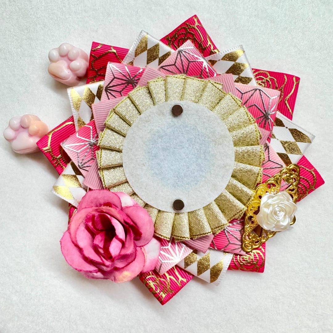Rose Pink Ita Bag Badge Rosettes, Itabag Backpack Pin Decorations ...