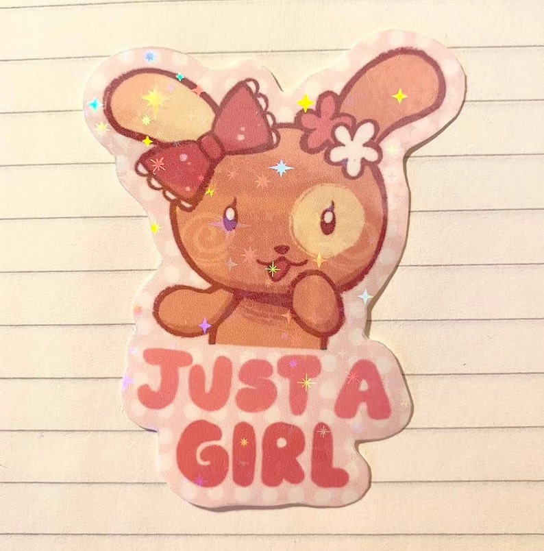 Halographic Cute Bunny Stickers Kawaii Sticker Cute Sticker Bunny ...