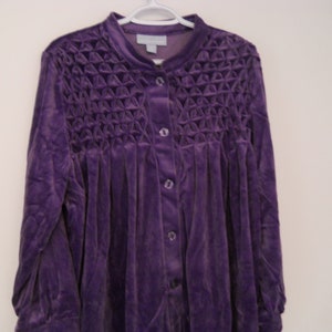 Smocked Velour 25'' Bed Jacket by Only Necessities - Etsy