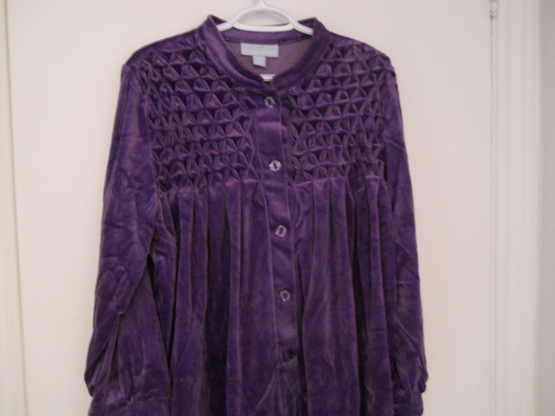 Smocked Velour 25'' Bed Jacket by Only Necessities - Etsy