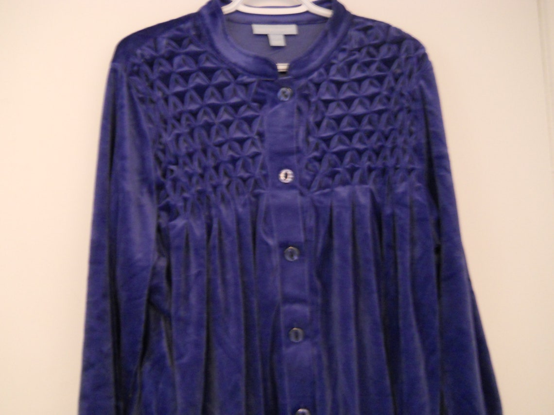 Smocked Velour 25'' Bed Jacket by Only Necessities - Etsy