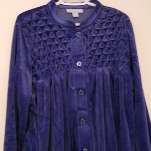 Smocked Velour 25'' Bed Jacket by Only Necessities - Etsy