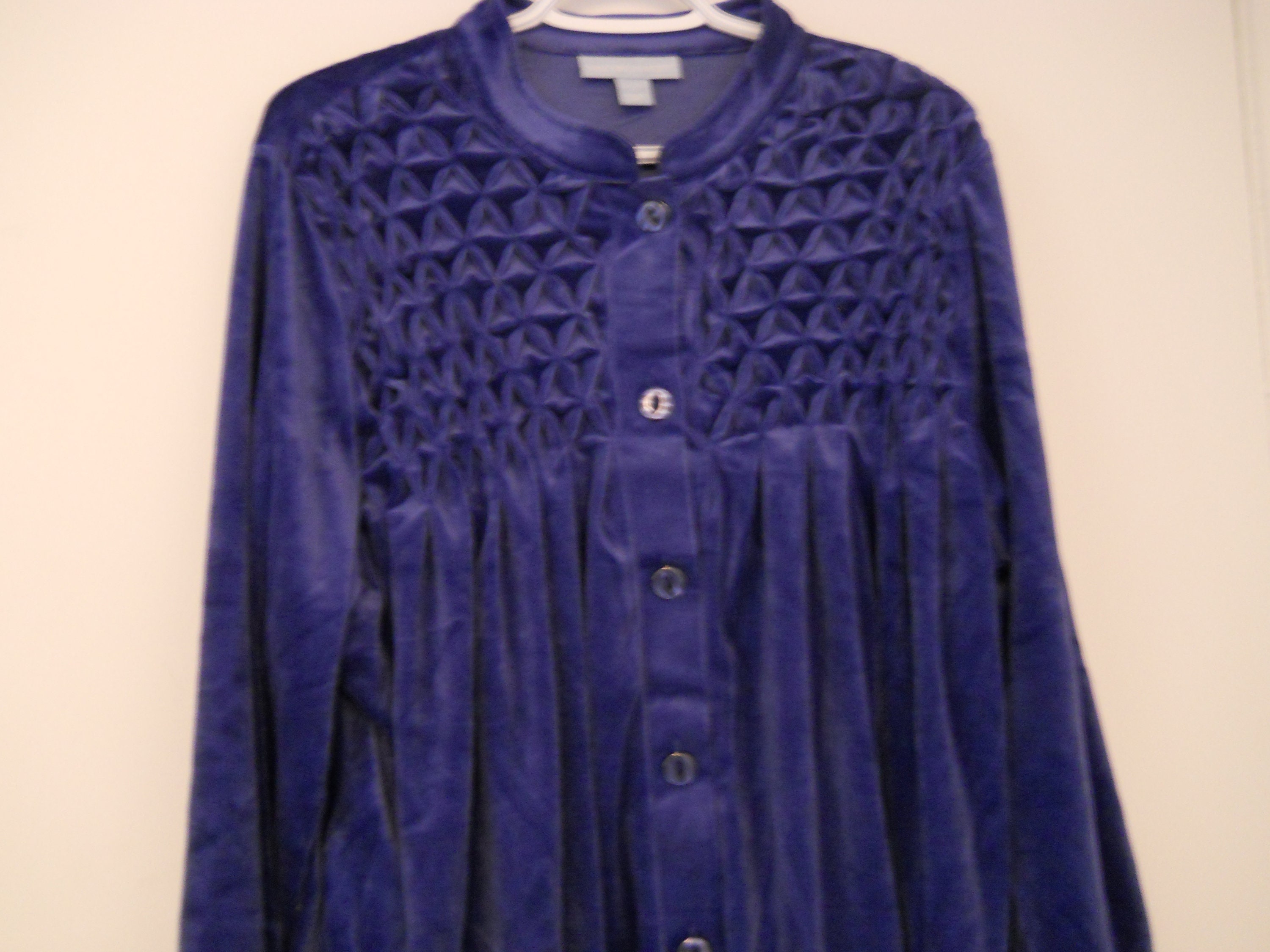 Smocked Velour 25'' Bed Jacket by Only Necessities - Etsy