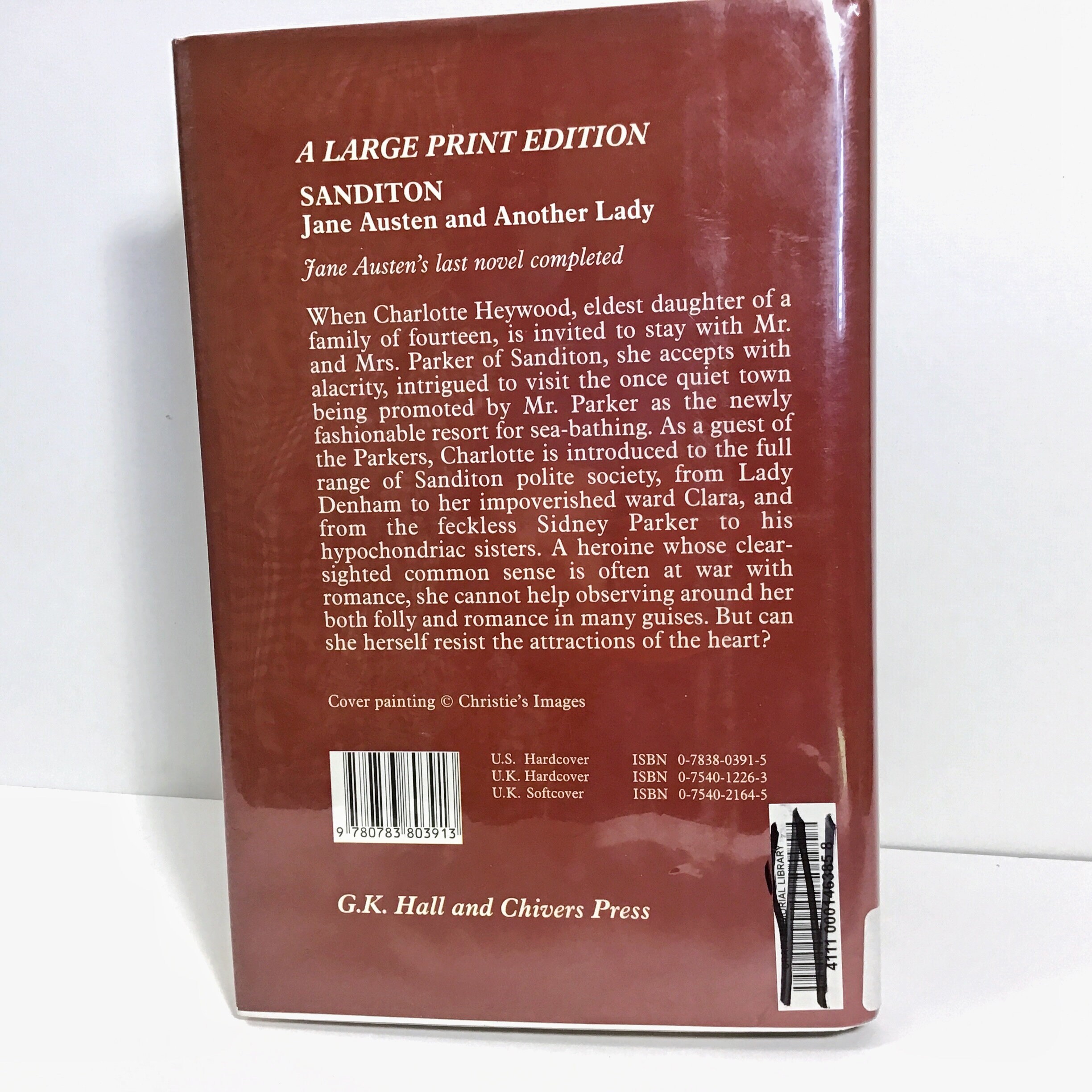 Sanditon Jane Austen Vintage Large Print Hardcover Book 1999 G.K. Hall ...