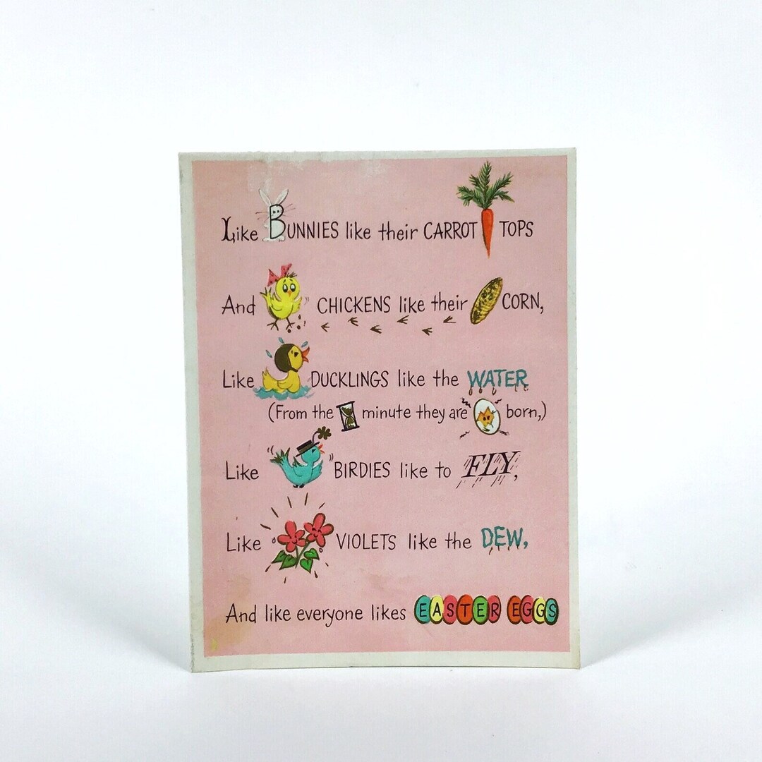 Vintage Hallmark Happy Easter Card - Everyone Likes Easter Eggs ...