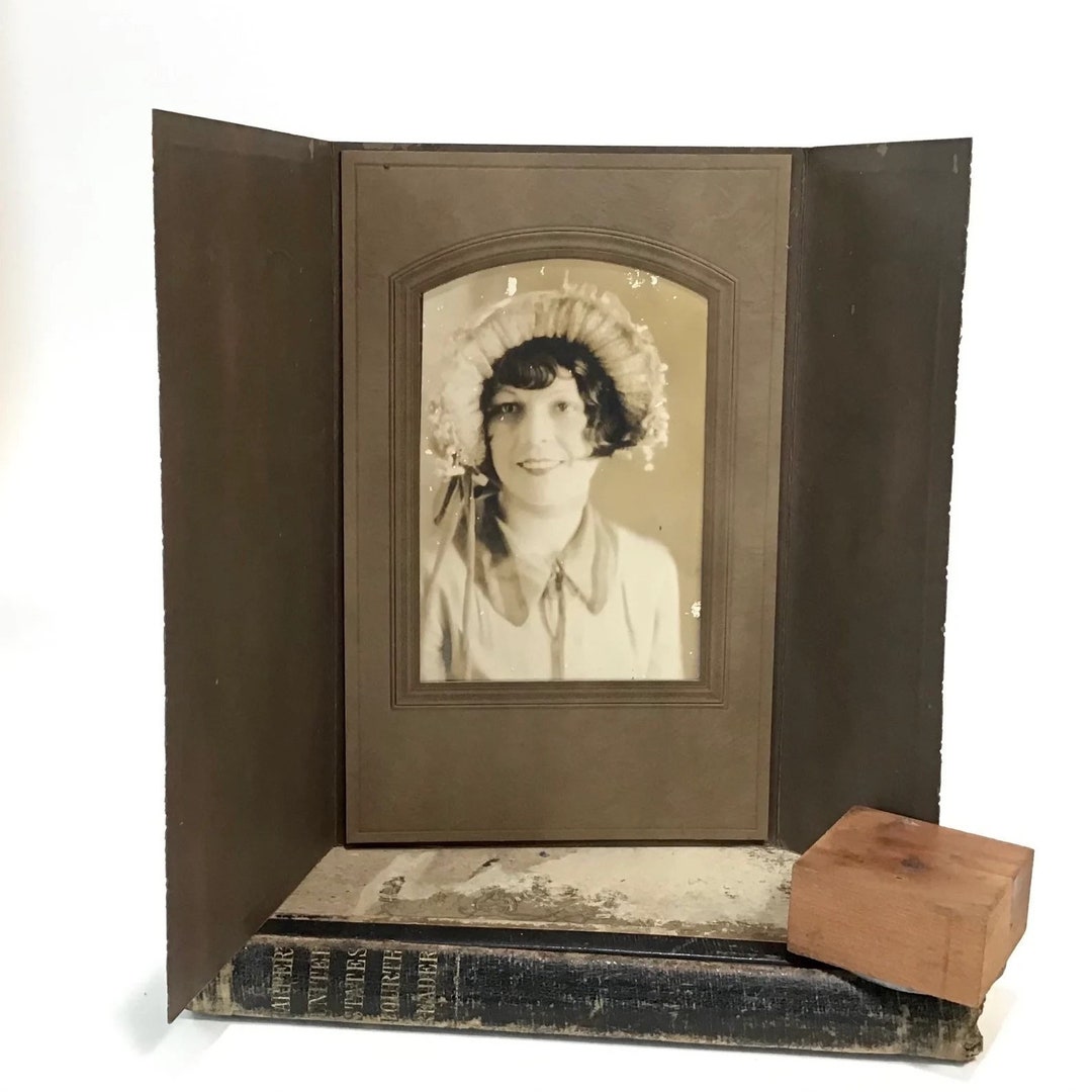 Cute 1920s Flapper in Her Easter Bonnet, Vintage Sepia Portrait Photo ...