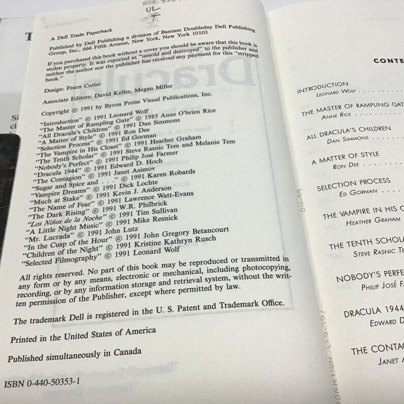 The Ultimate Dracula - Byron Preiss Editor - Vintage 1991 HCDJ Book ...