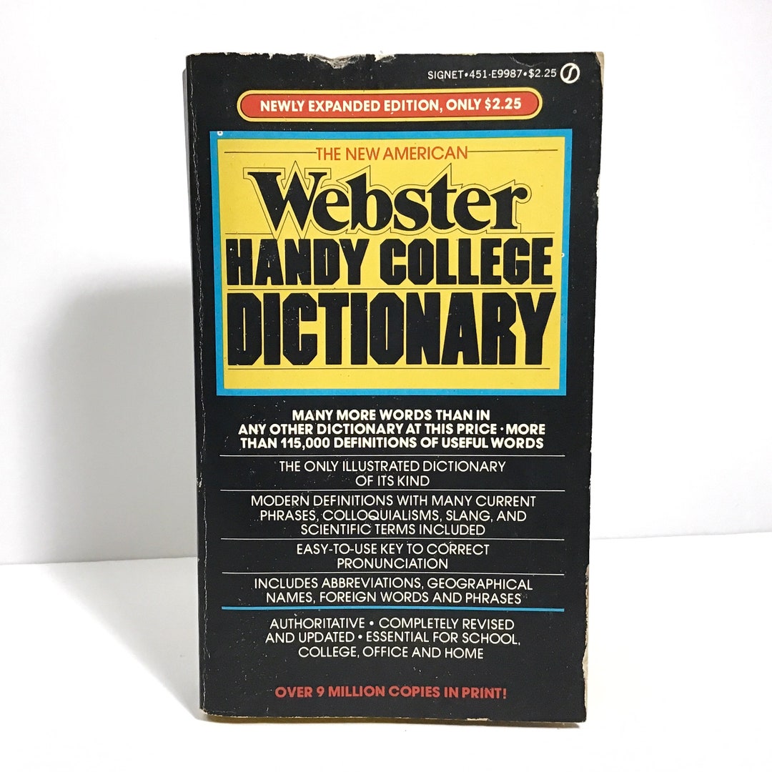 Webster Handy College Dictionary - Vintage 1981 Paperback Reference ...
