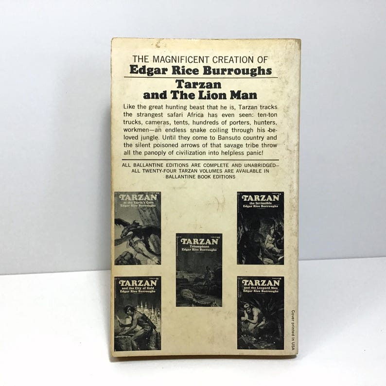 Tarzan and the Lion Man - Edgar Rice Burroughs - Vintage Paperback Book ...