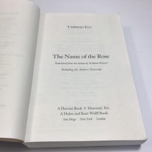 The Name of the Rose - Umberto Eco - Vintage Paperback Book - 1994 ...