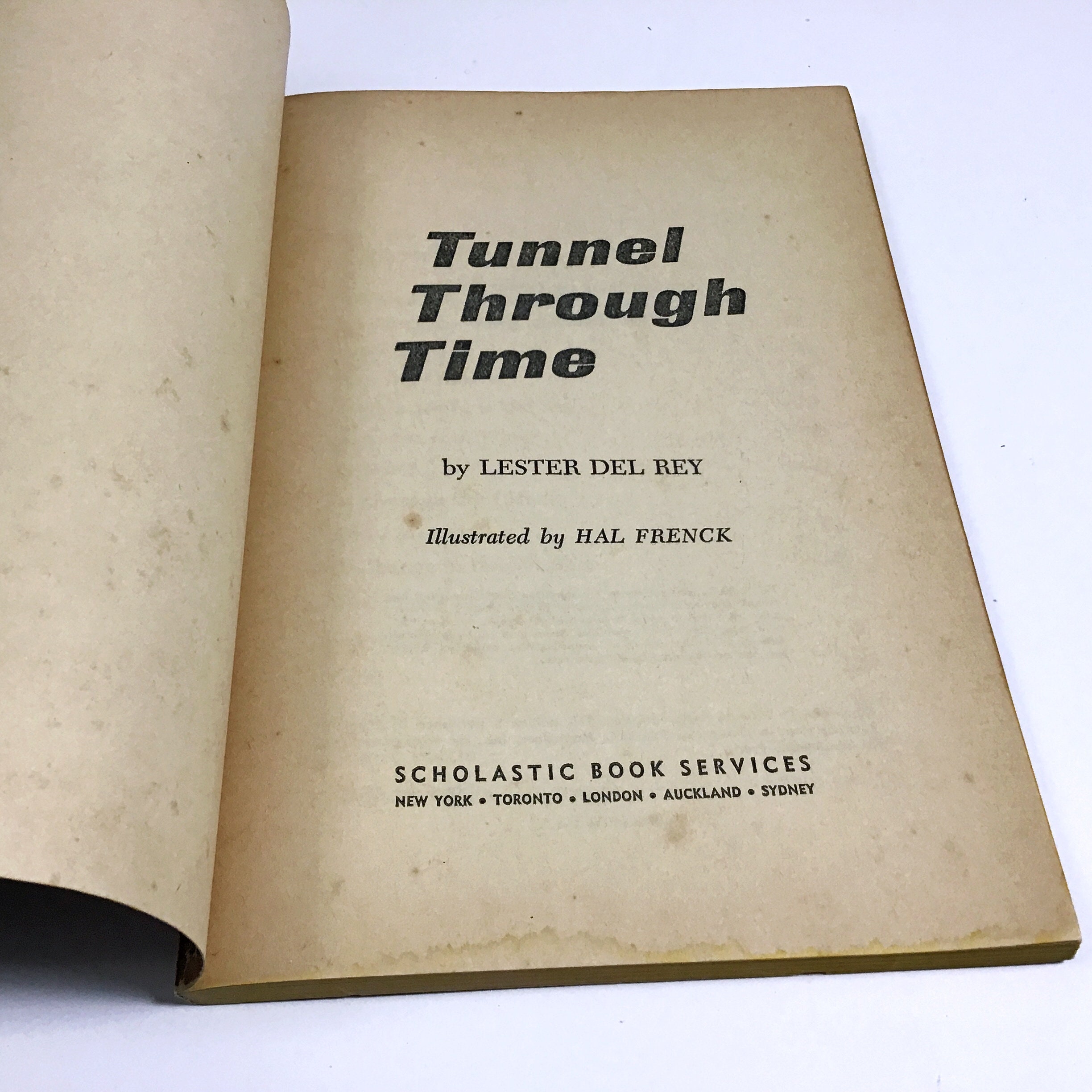 Tunnel Through Time - Lester Del Rey - Vintage 1970 YA Paperback Book ...