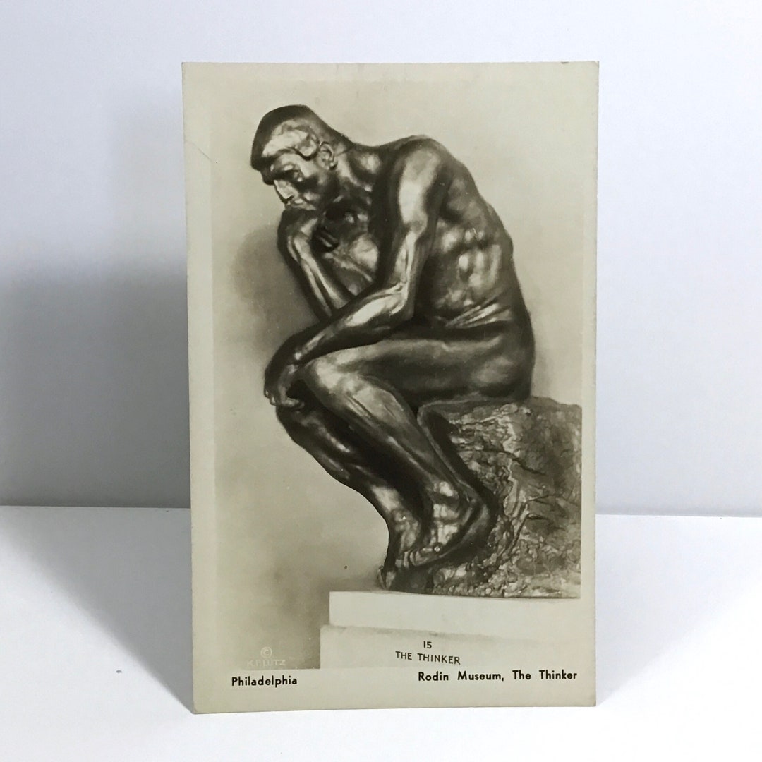 Original RPPC - the Thinker, Rodin Museum, Philadelphia - 1935 Real ...