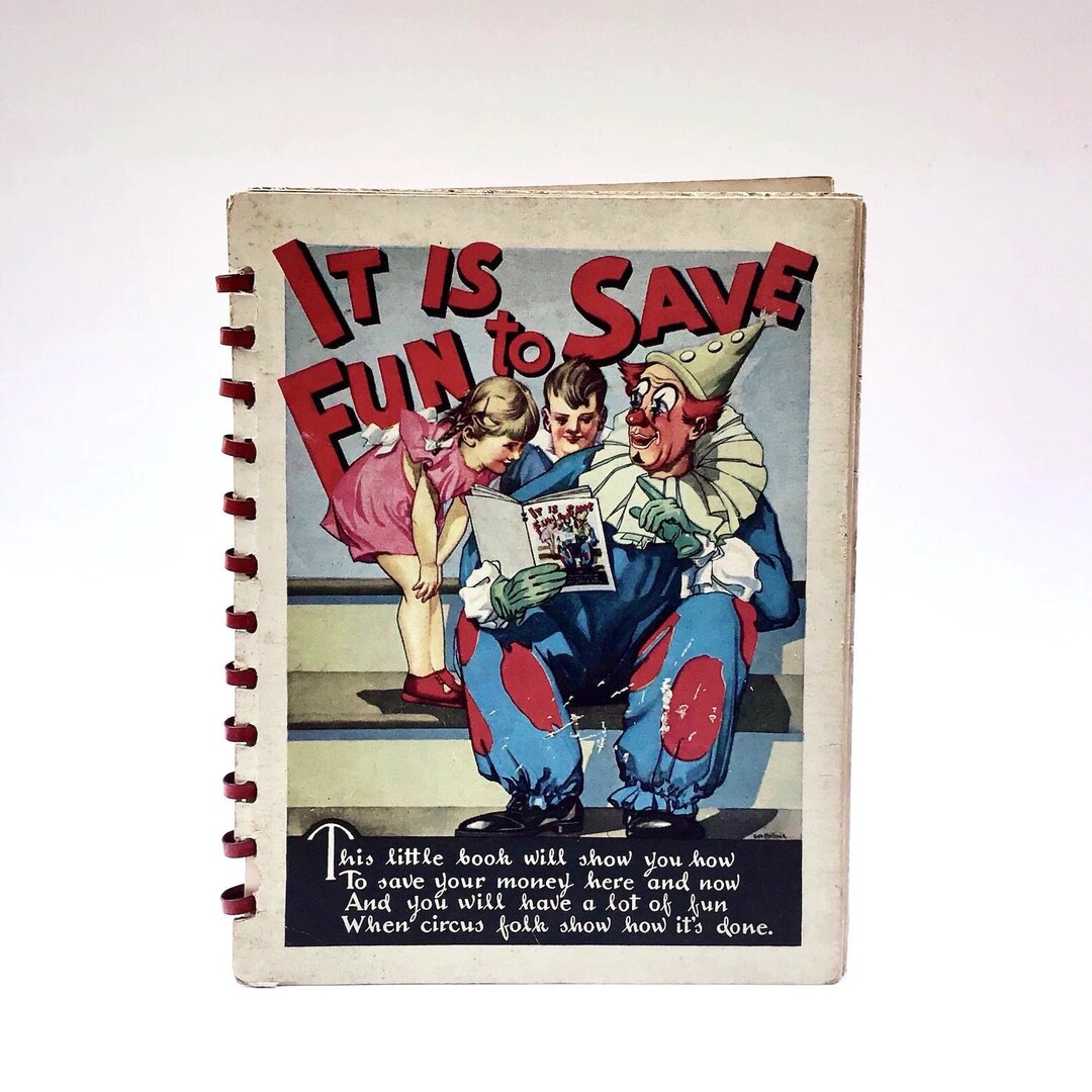 Vintage Children’s Circus Themed Coin Saver Book- It is Fun to Save ...