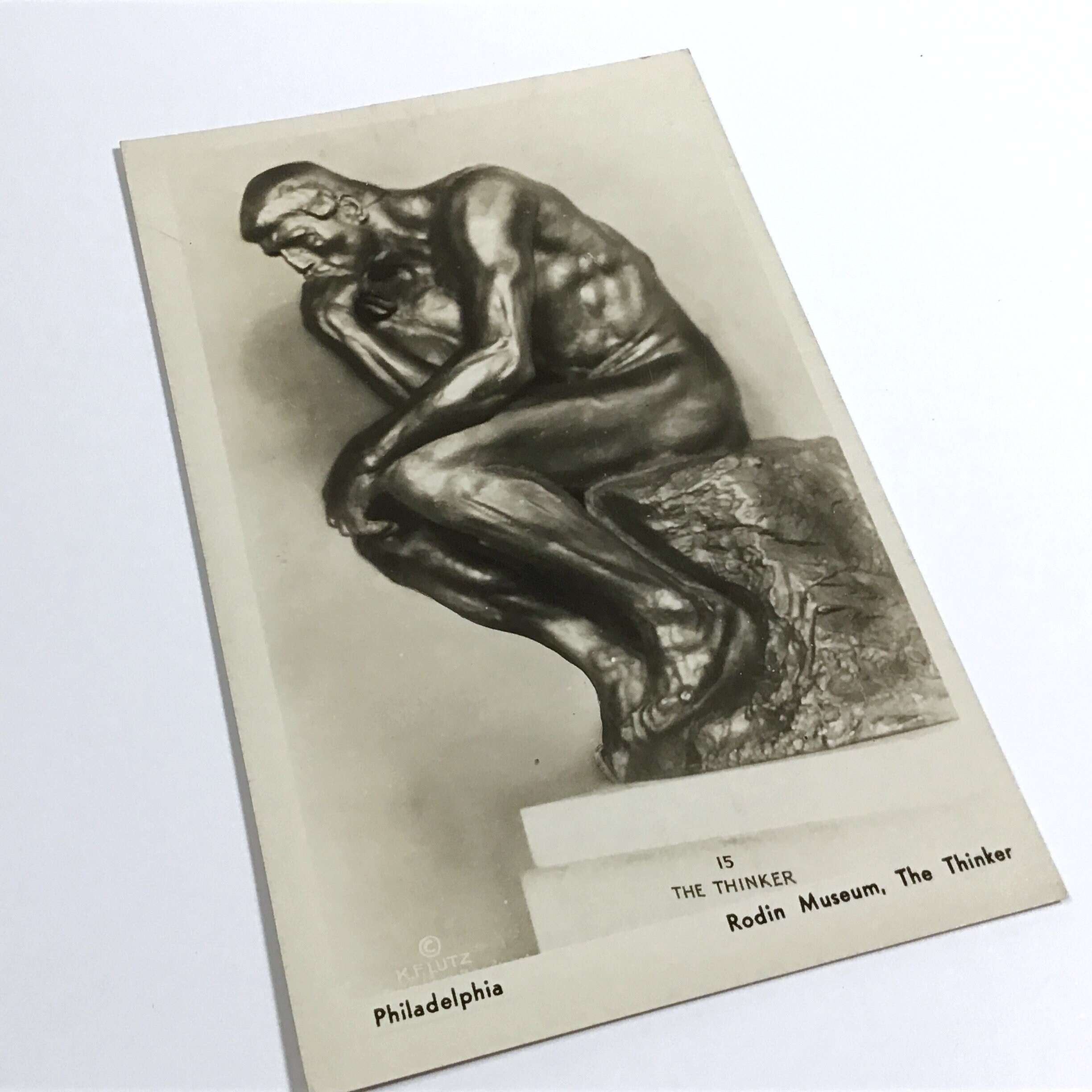 Original RPPC the Thinker Rodin Museum Philadelphia 1935 - Etsy