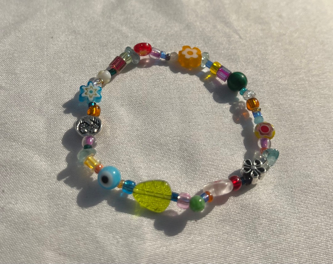 Handmade Colorful Custom Beaded Bracelet - Etsy