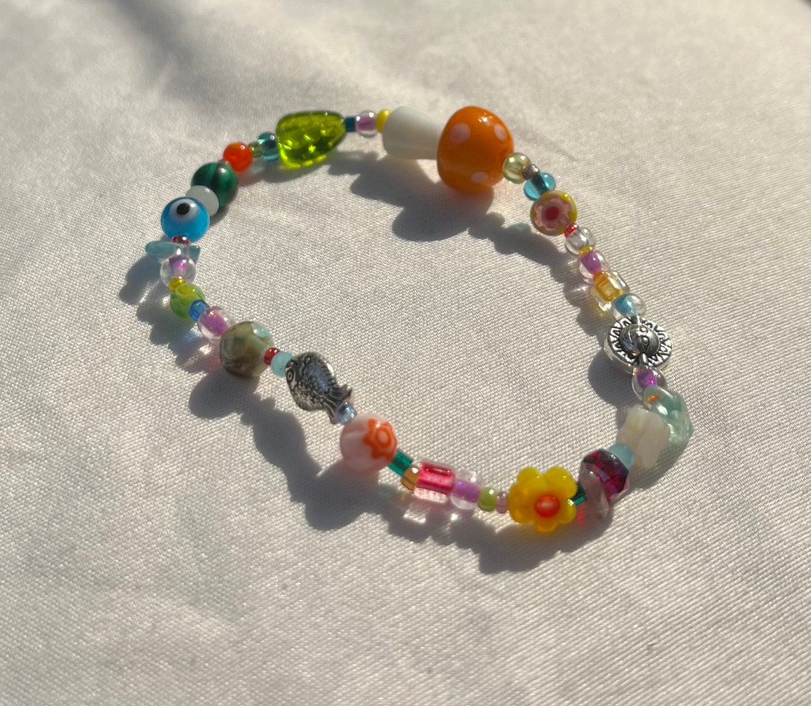 Handmade Colorful Custom Beaded Bracelet - Etsy