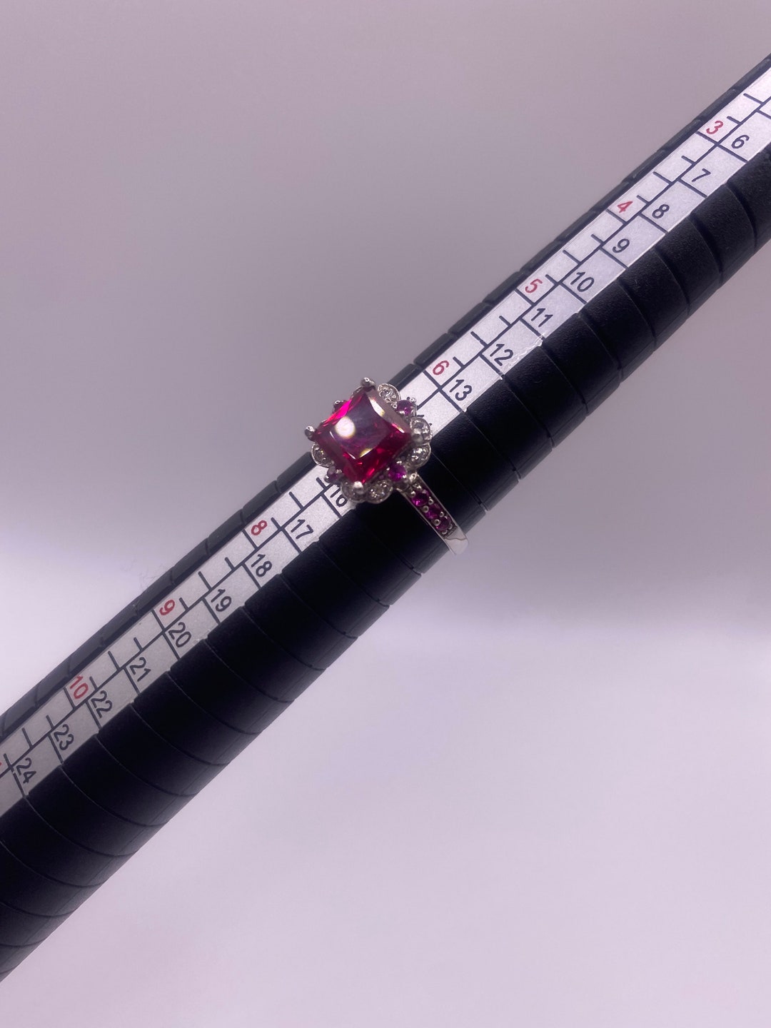 Princess Cut Ruby Ring - Etsy