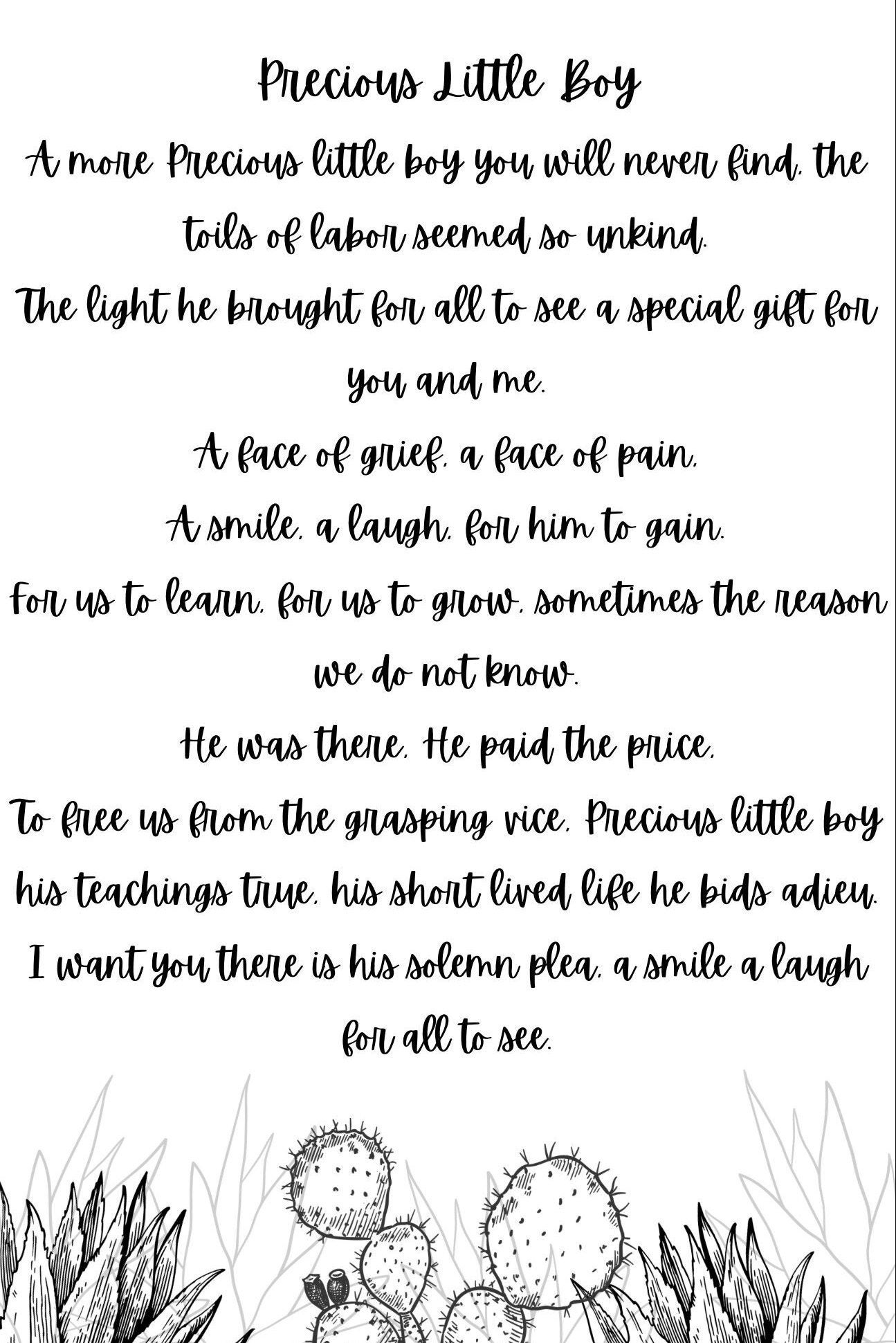 Precious Little Boy Poem - Etsy