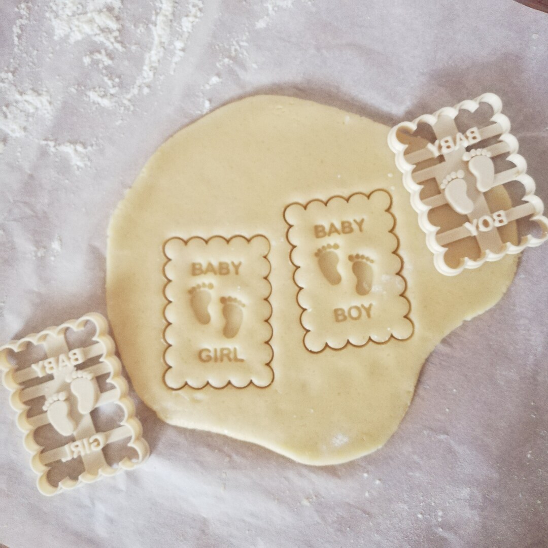 STL Files 3D Printing Baby Girl and Baby Boy Cookie Cutter on Biscuit ...