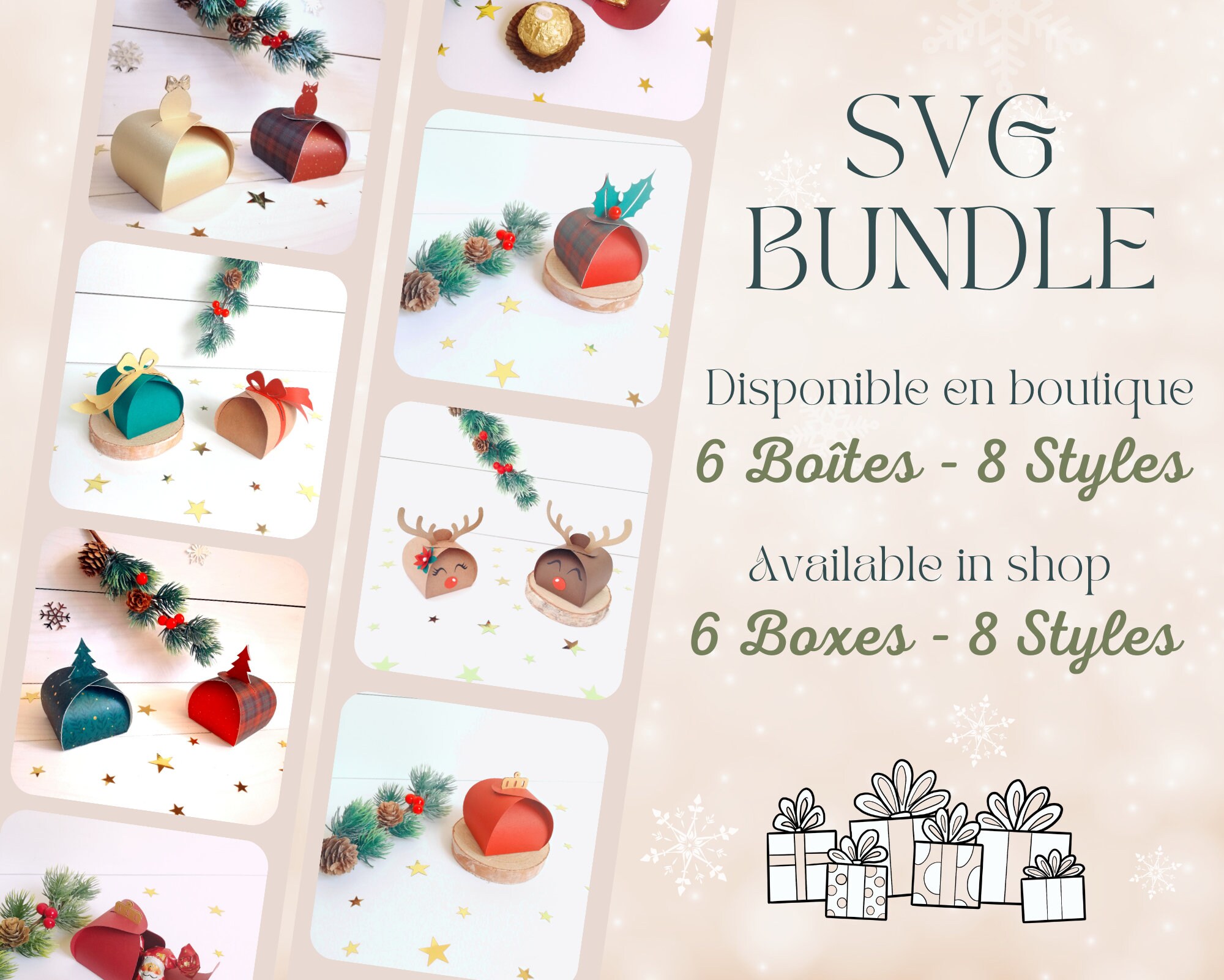 Holly Ornate Curvy Box Templates SVG for Cricut Cricut Joy - Etsy