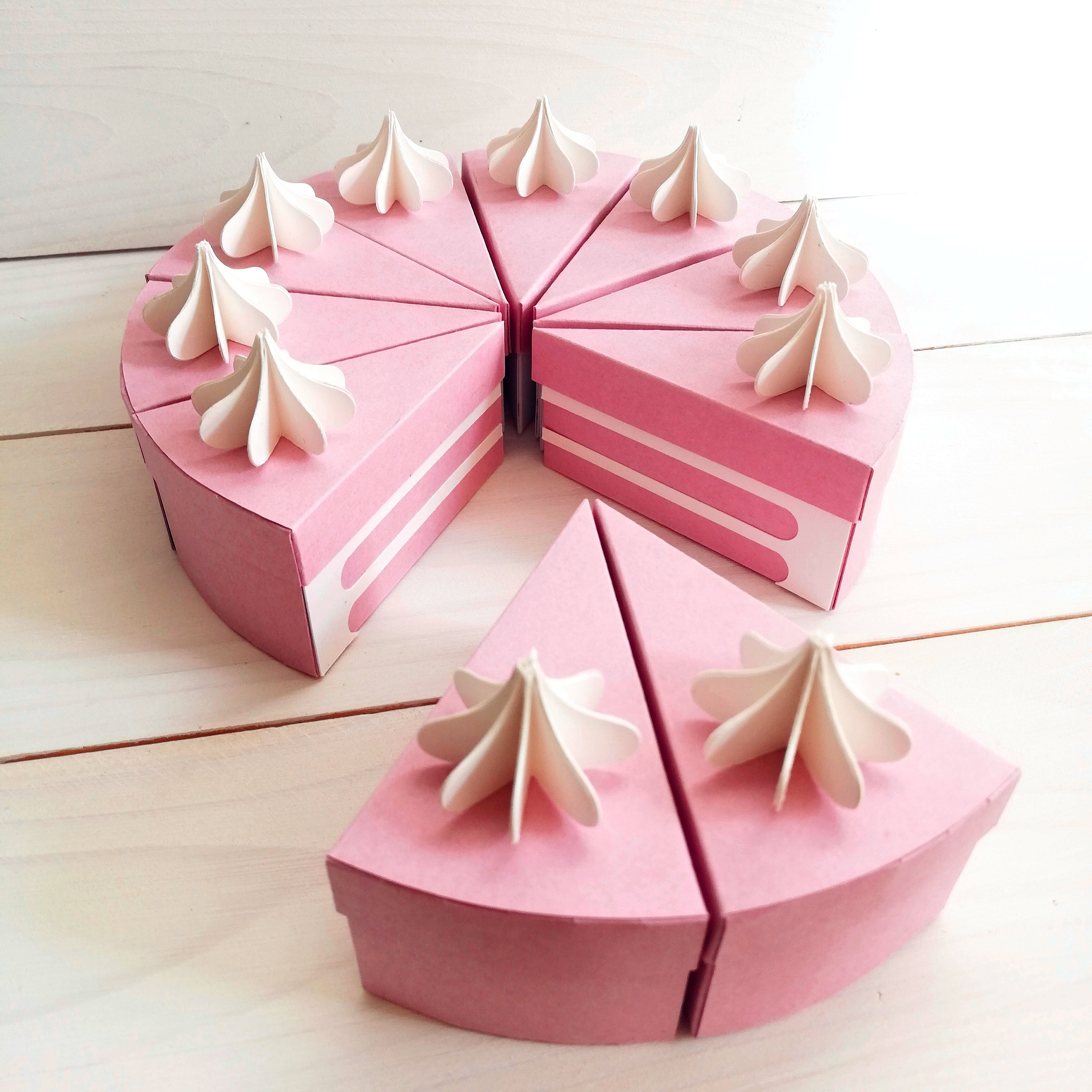 10 Parts Gabarits Boîtes Parts De Gâteau 4 Tailles SVG - Etsy