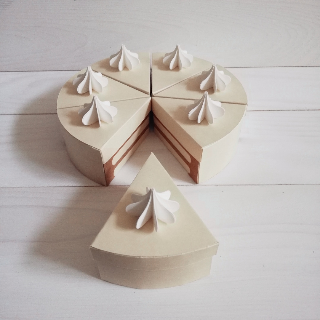 7 parts 4 tailles Gabarits Boîtes Parts de Gâteau SVG - Etsy France