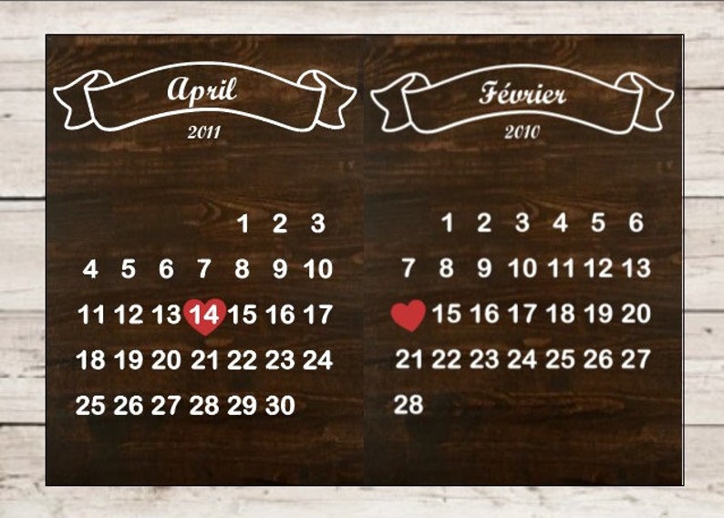 Calendrier SVG Date Et Langue Personnalisable SVG Cricut - Etsy