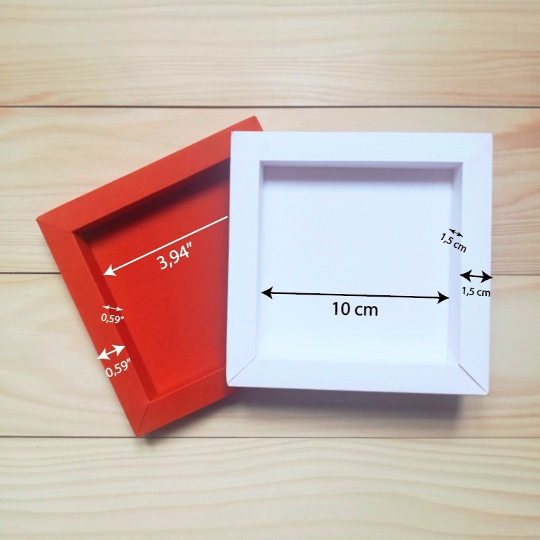 Lightbox Shadowbox Frame Template 10x10 Cm 3.94x3.94'' SVG for Cricut 3D Frame SVG Lightbox ...