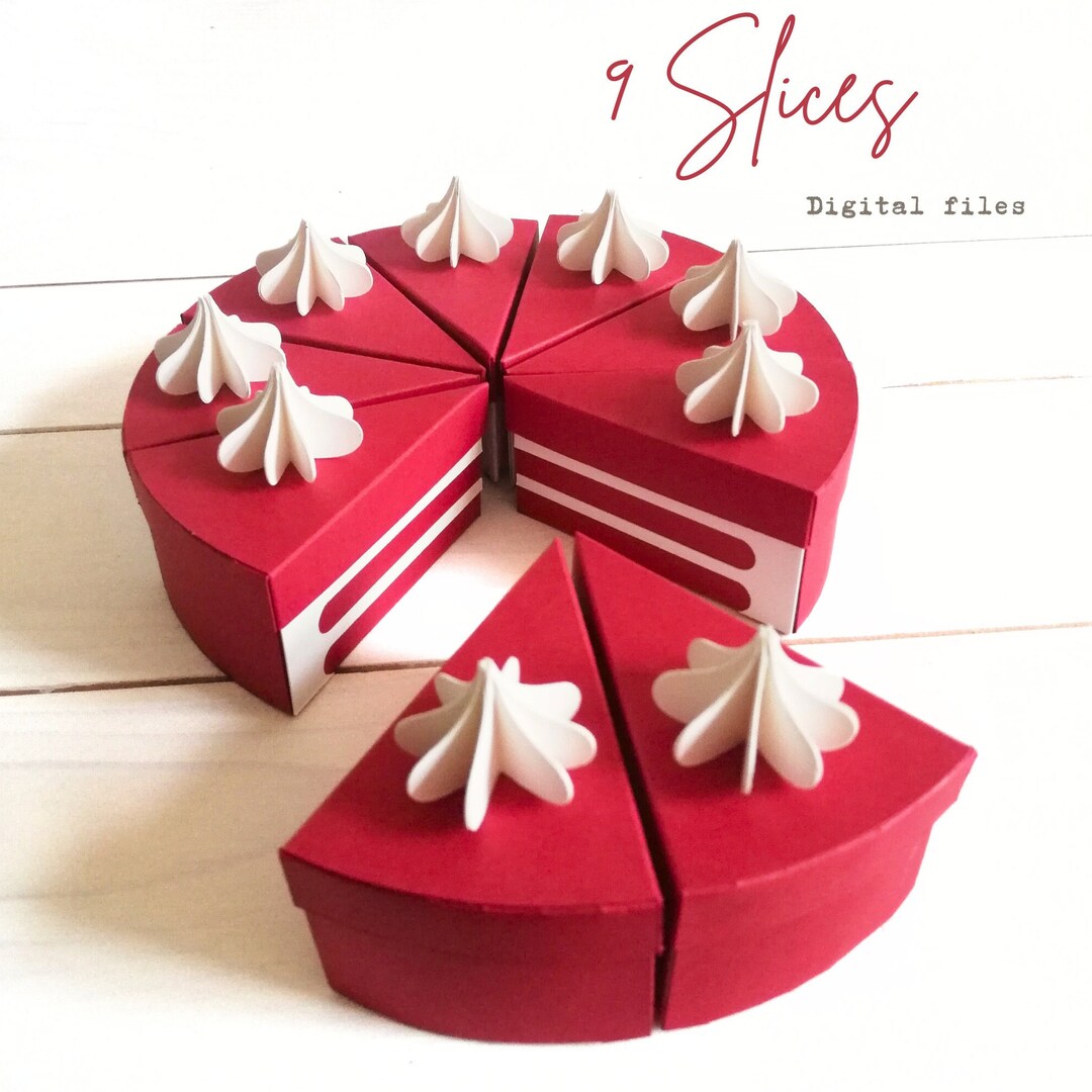 9 Parts - Cake Piece Box Templates - 4 Sizes - SVG Cricut - SVG Cricut ...