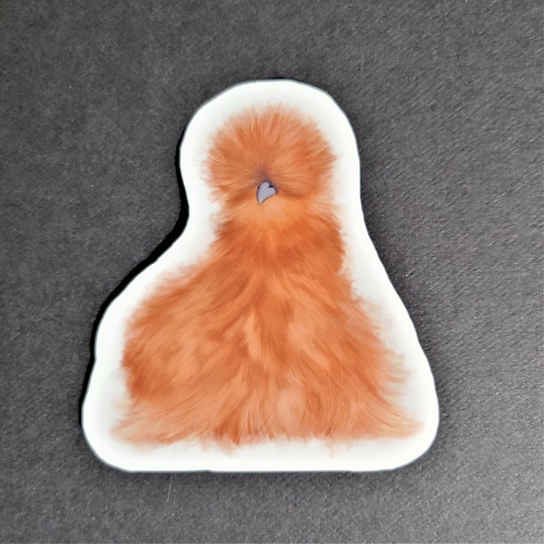 Silkie Chicken Vinyl Sticker: Fluffy Chicken Art - Etsy