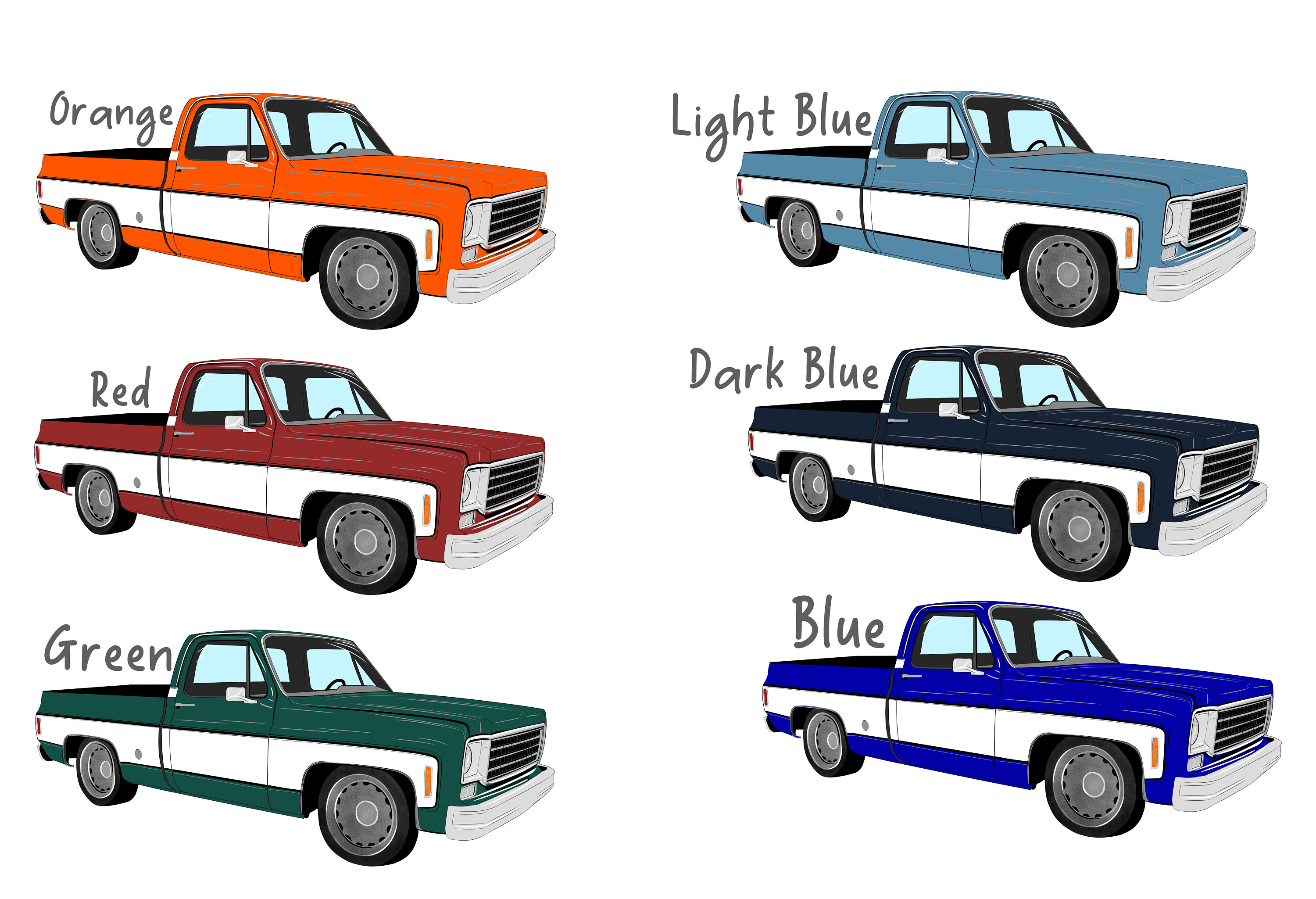 1970's Square Body Pickup Truck Vinyl Sticker Passenger Side ...