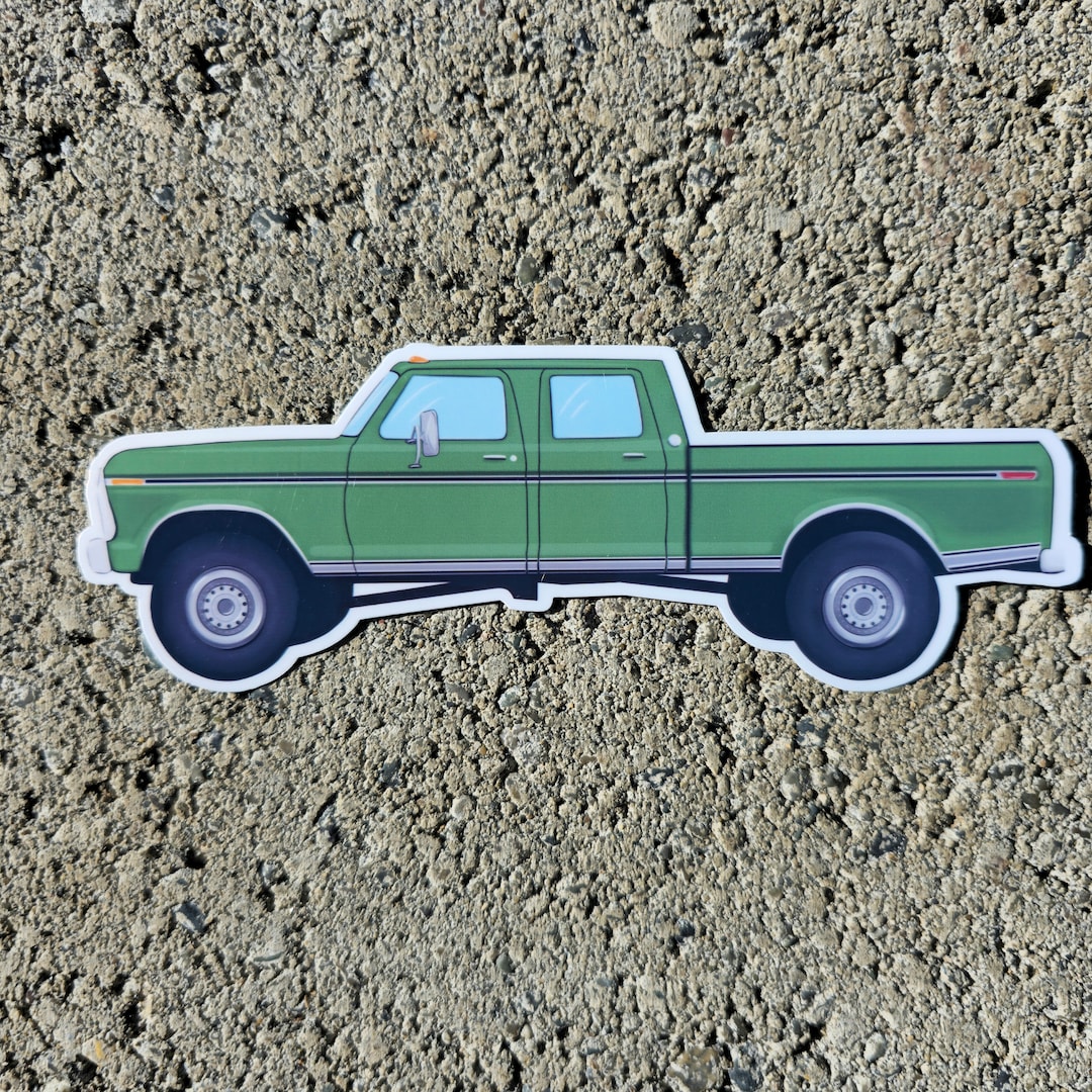1970's Dentside Crew Cab Pickup Truck Side View Vinyl Sticker ...
