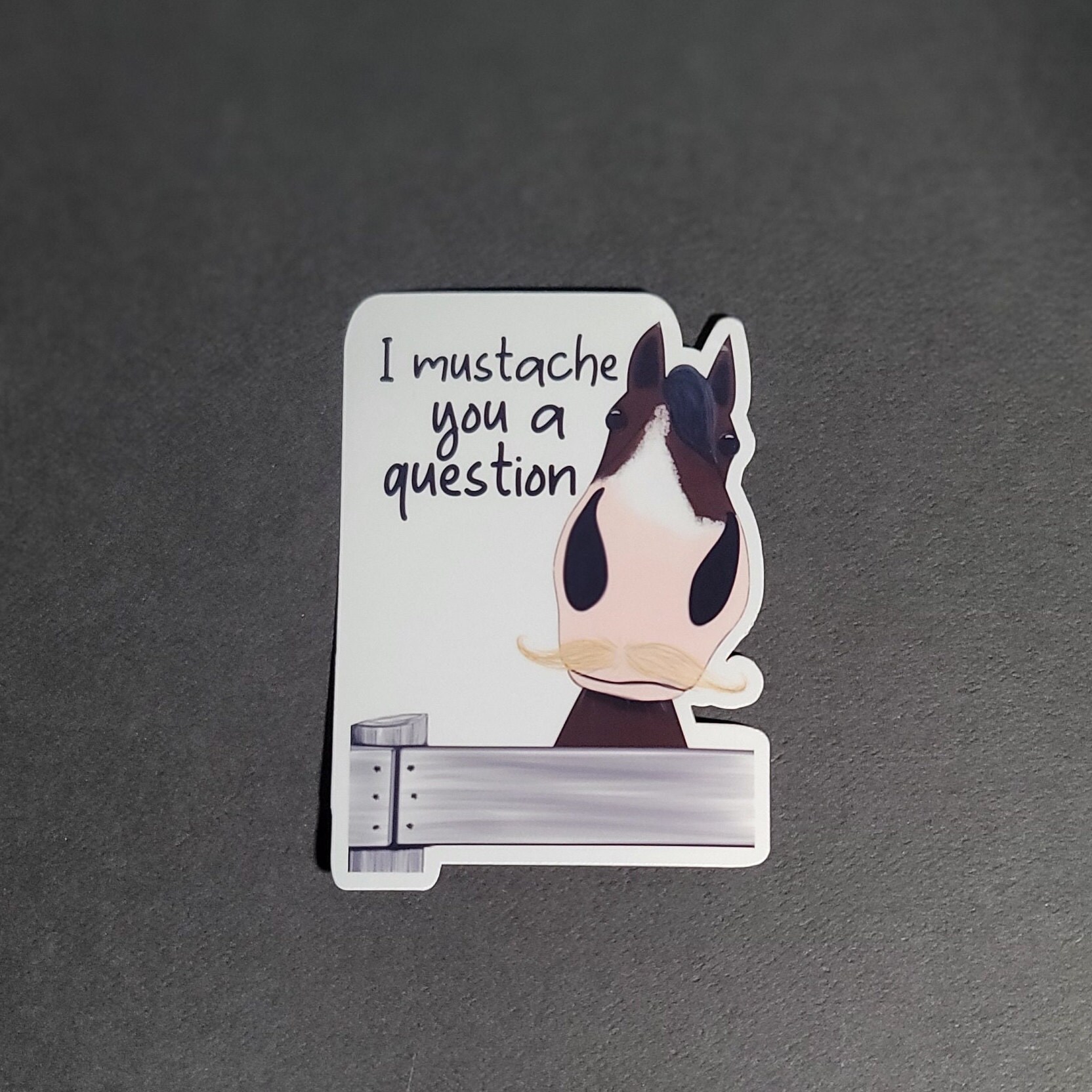 I Mustache You A Question Horse Sticker Glossy Vinyl Gypsy Vanner Horse ...