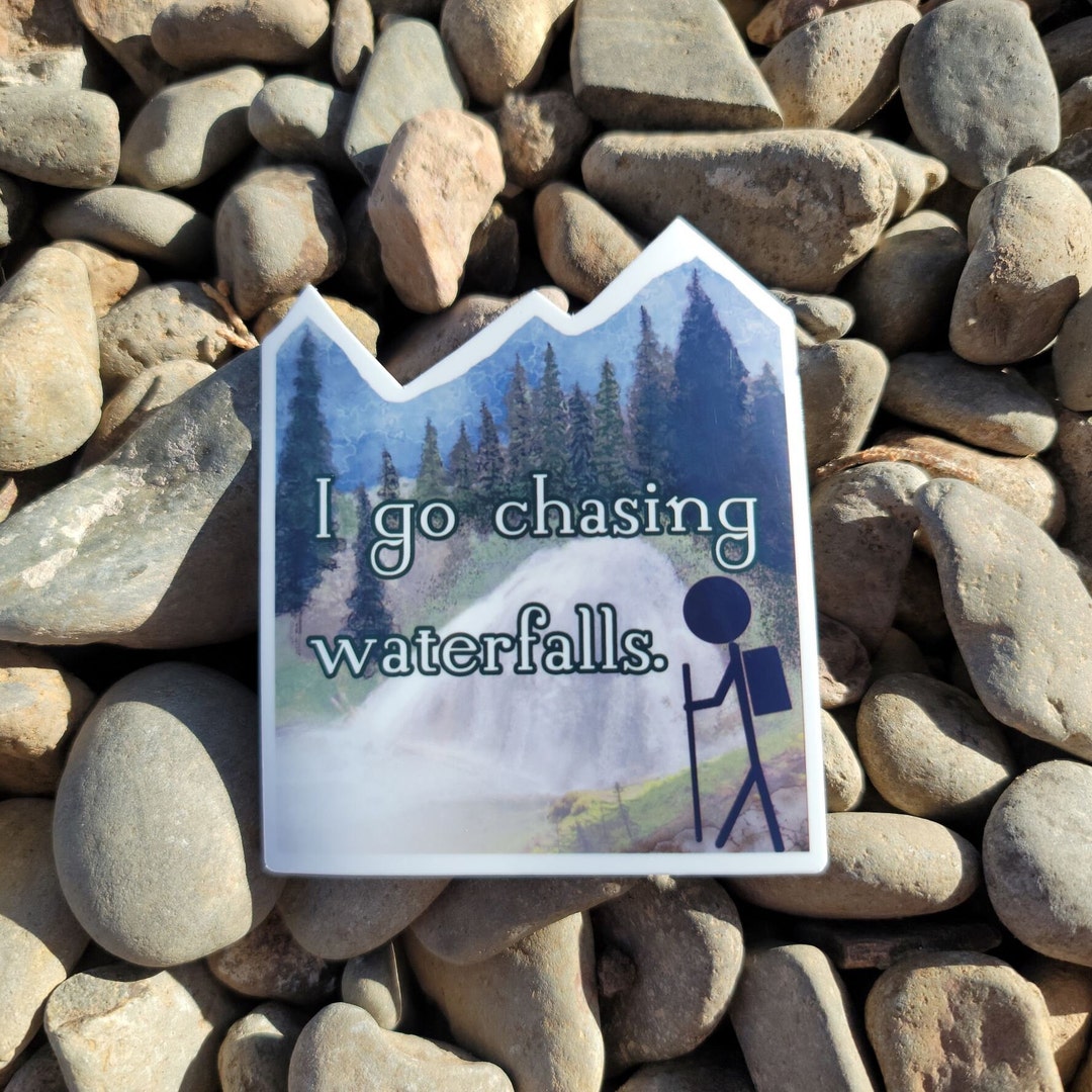 Stick Figure Outdoor Adventure Hiking I Go Chasing Waterfalls Vinyl ...