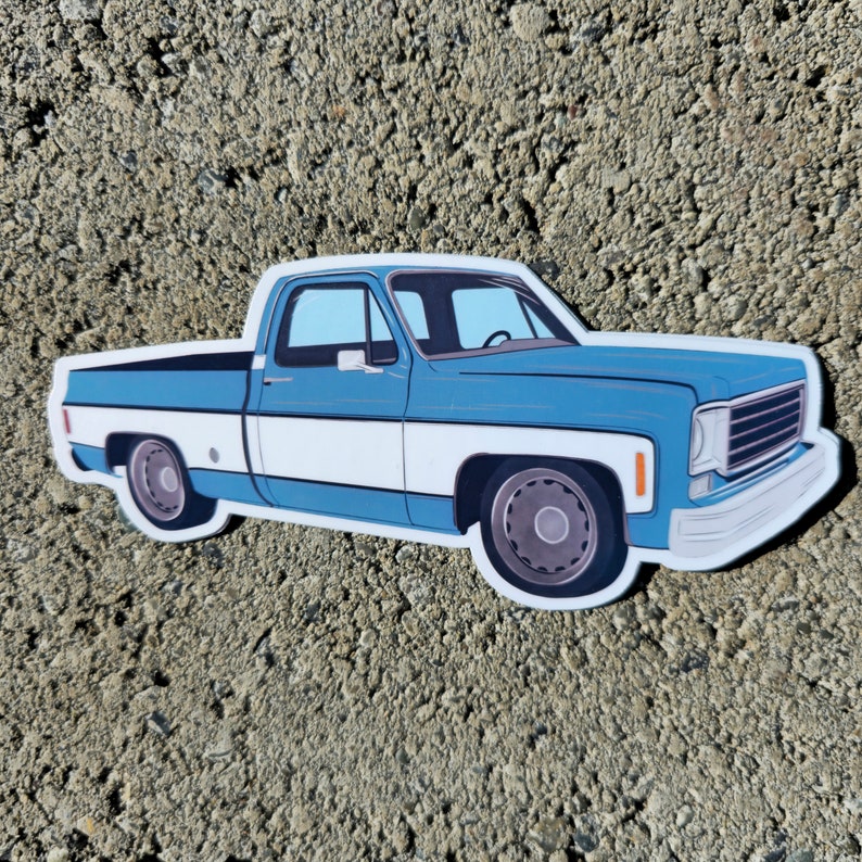 1970's Square Body Pickup Truck Vinyl Sticker Passenger Side ...