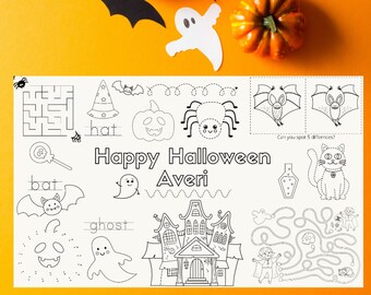 Halloween Coloring Placemat - Etsy