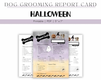 Dog Grooming Report Card Printable - Digital & Instant Download ...