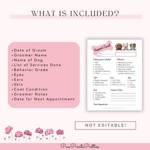 Dog Grooming Report Card Printable - Digital & Instant Download ...