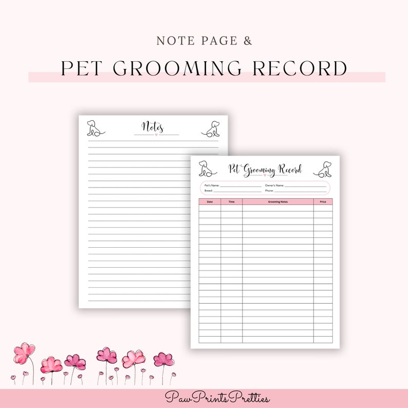 Pet Grooming Planner - Undated Monthly, Weekly & Daily Planner - Dog ...